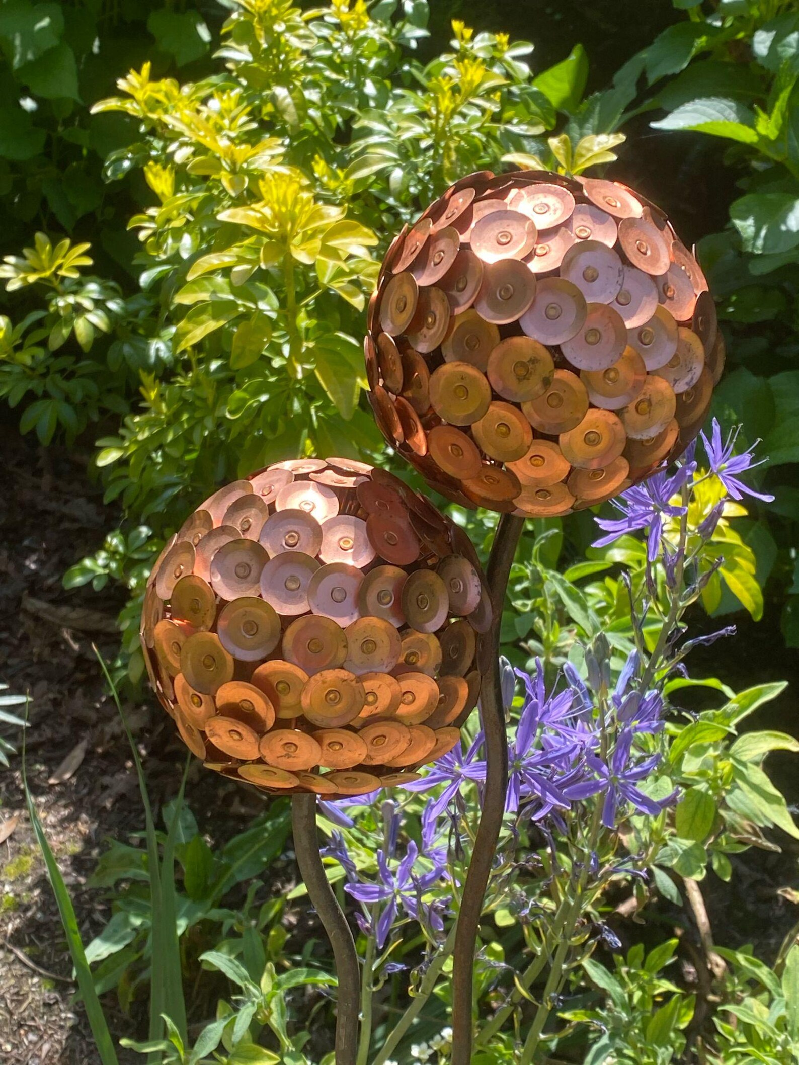 Copper Rivet Allium / Dandelion Garden Sculpture - Etsy