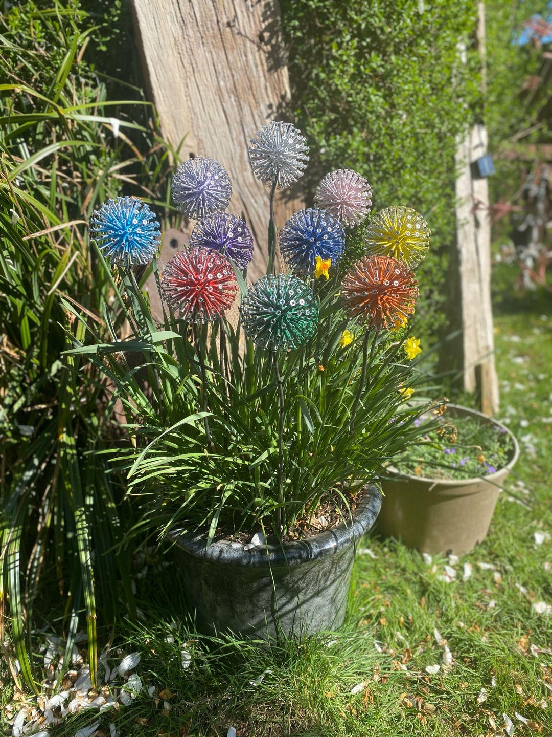 Dandelion/allium Home & Garden Sculpture – Handmade Floral Décor ...