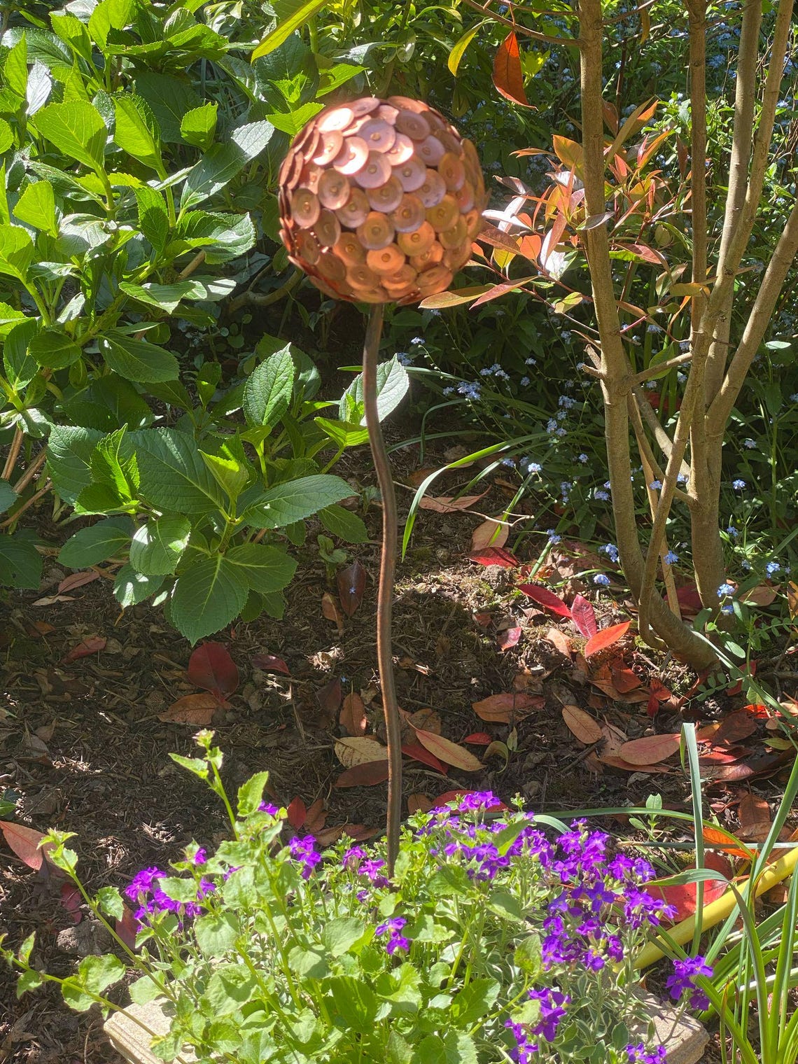 Copper Rivet Allium / Dandelion Garden Sculpture - Etsy