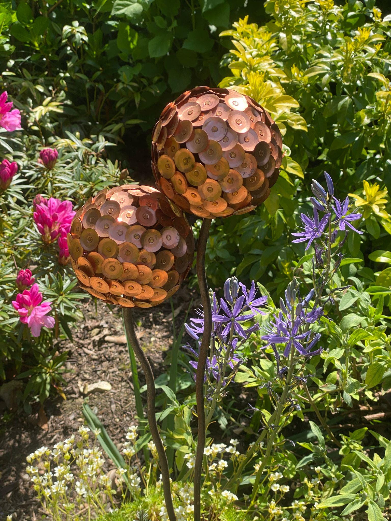 Copper Rivet Allium / Dandelion Garden Sculpture - Etsy