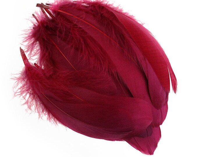 Dyed Wine Red Real Goose Coquille Feathers 5-7" - Etsy