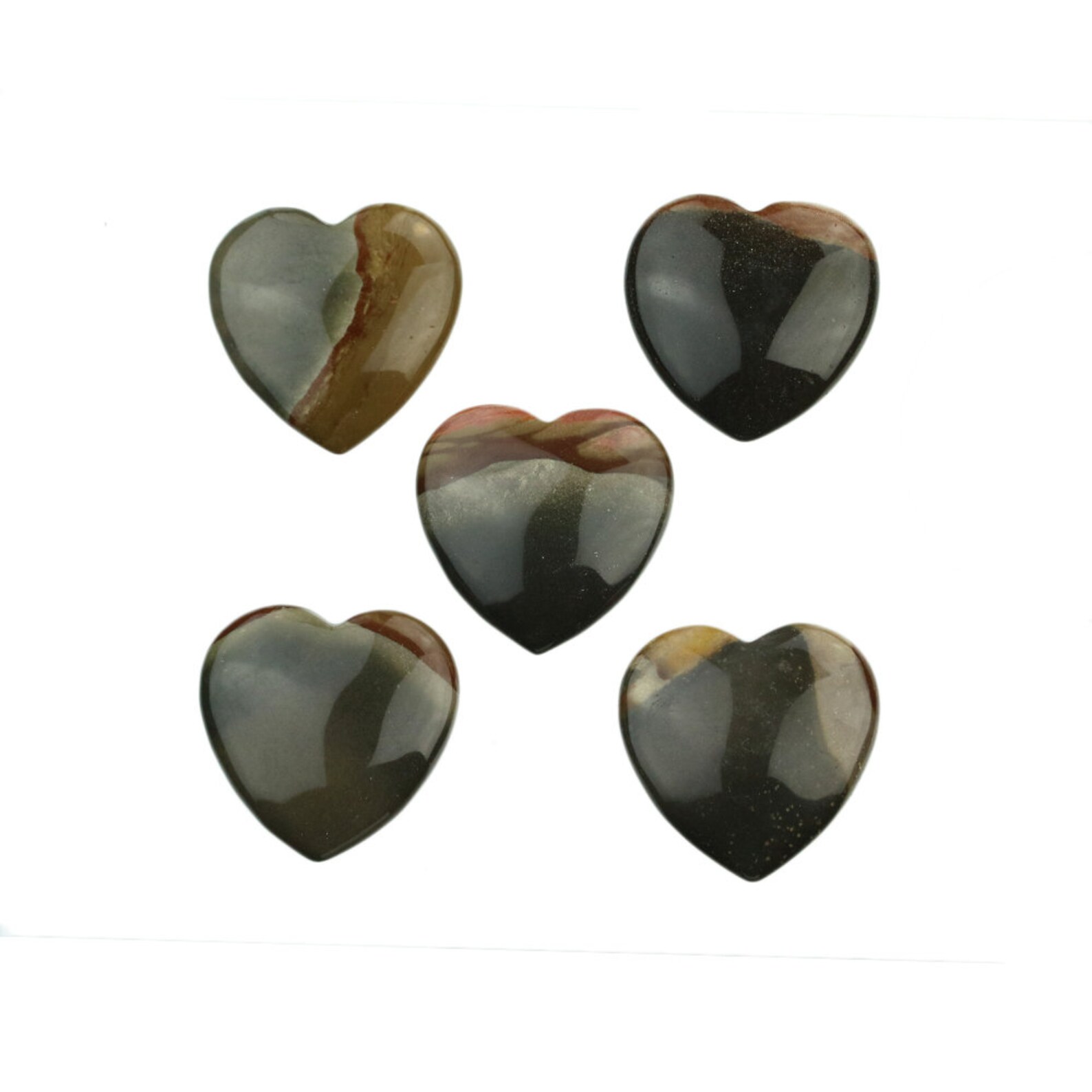 Polychromatic Jasper Heart Shaped Carved Stone - Etsy