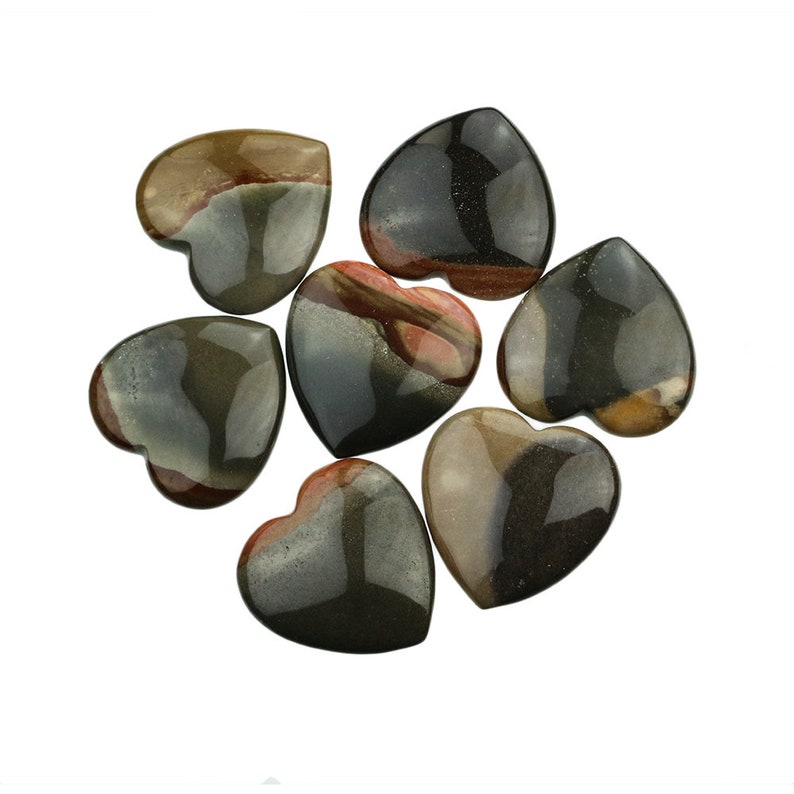 Polychromatic Jasper Heart Shaped Carved Stone - Etsy