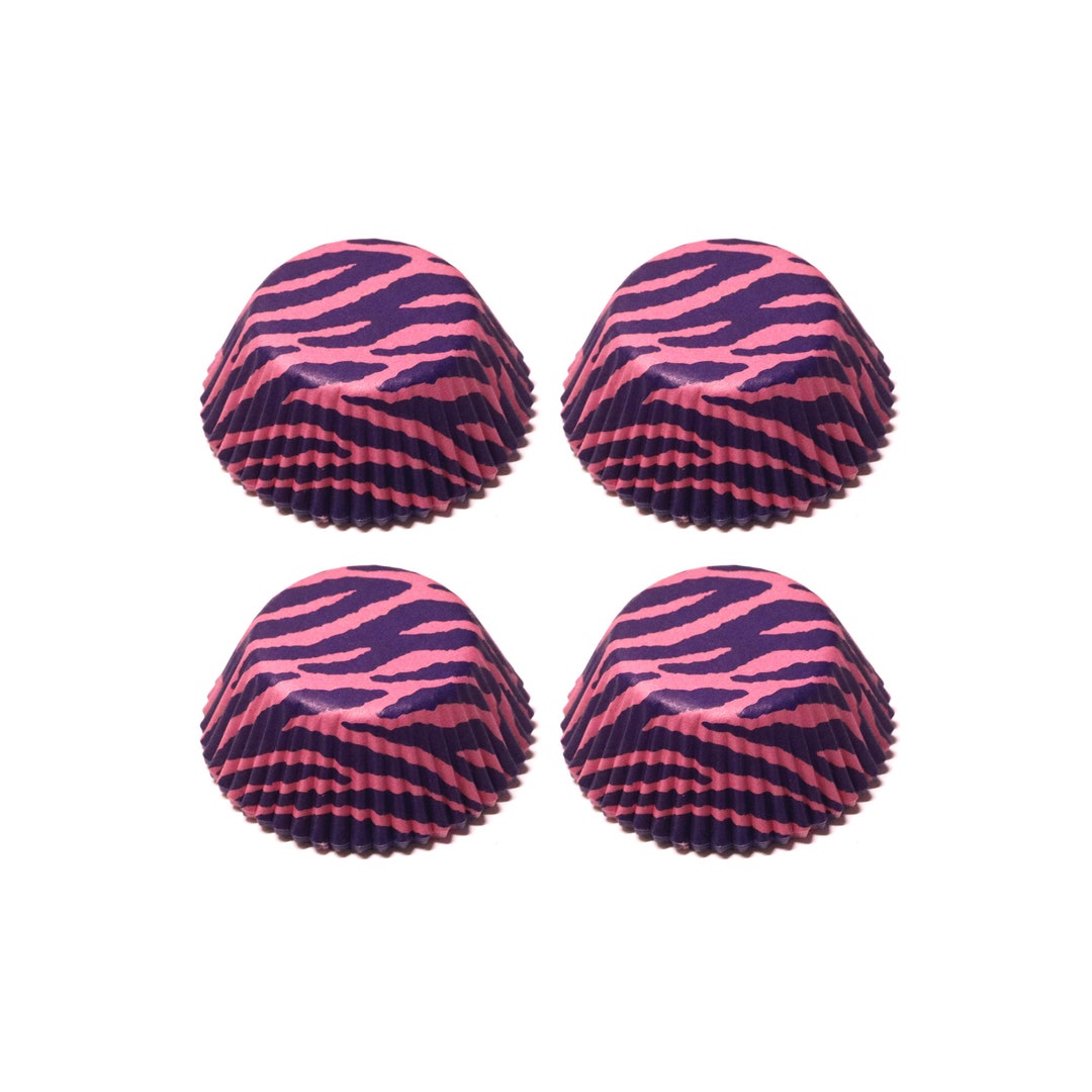 Mini Zebra Print Cupcake Liners | Tiny Purple & Pink Paper Baking Cups ...