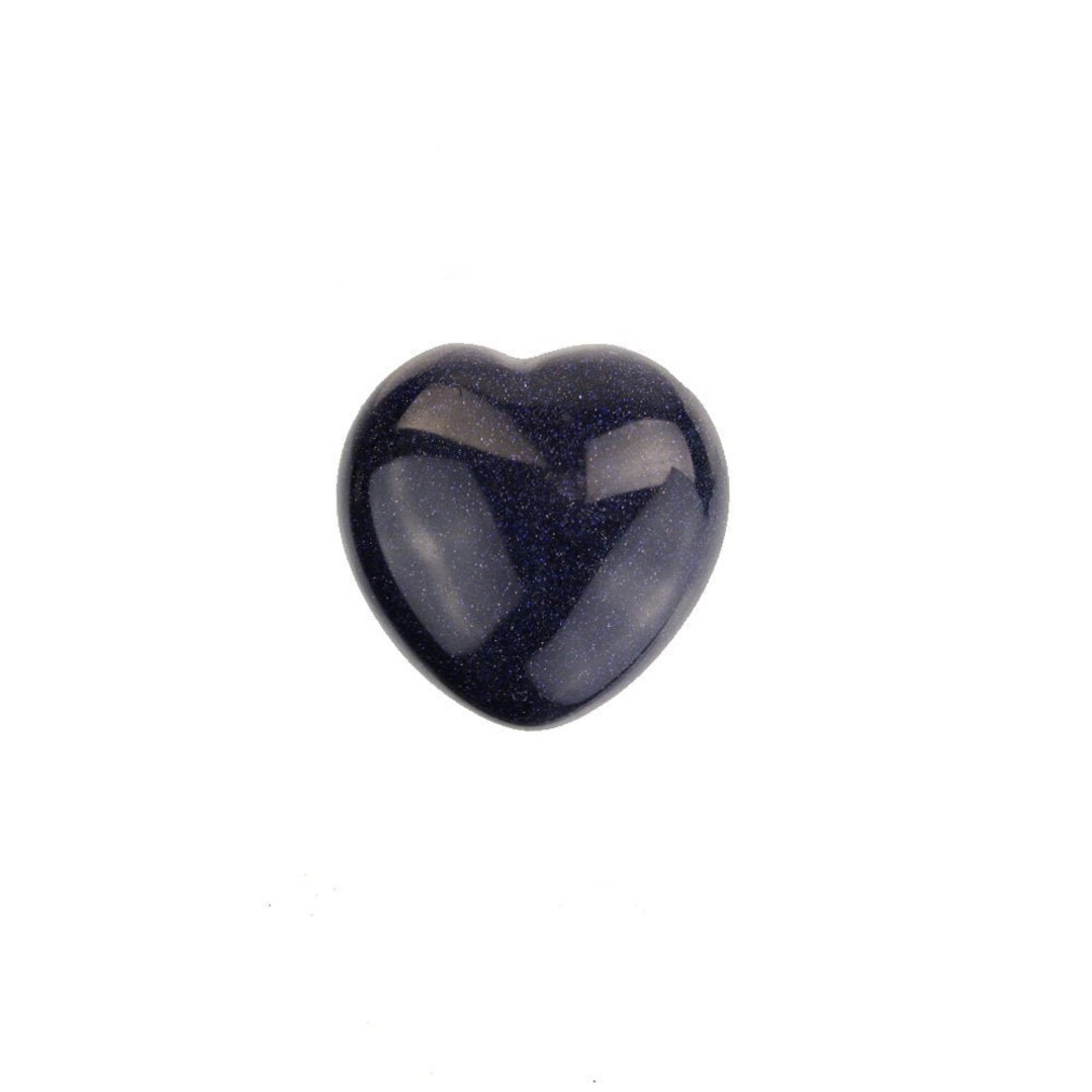 Blue Goldstone Heart Shaped Carved Stone - Etsy