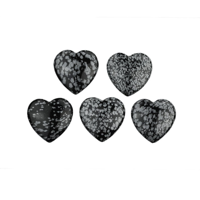 Snowflake Obsidian Heart Shaped Carved Stone - Etsy
