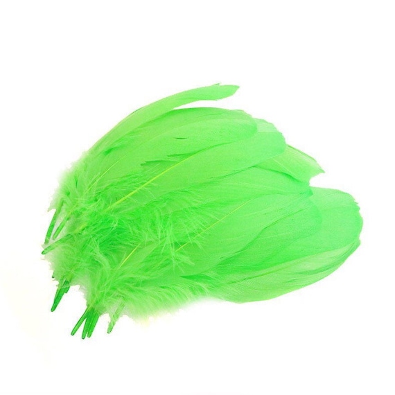 Dyed Green Real Goose Coquille Feathers 5-7 | Etsy