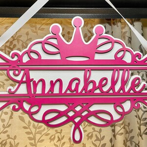 Customized Princess Door Sign With Name and Tiara for Girls Bedroom or ...
