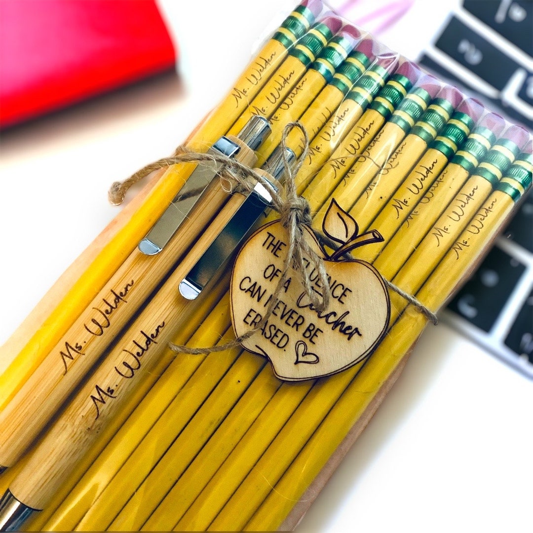 Custom Engraved Pencils and Pens With Names for Teacher Gifts, Back to ...
