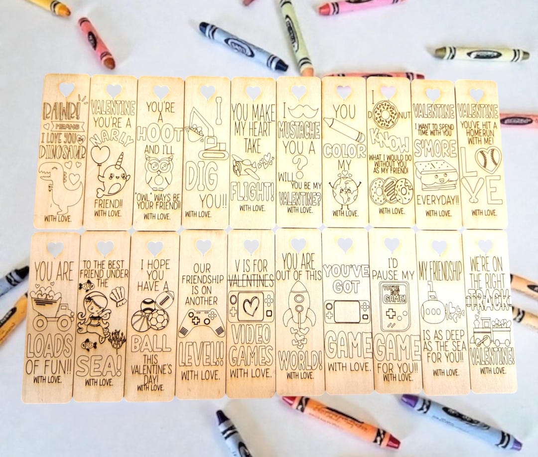 Class Set of 20 Wooden Valentines Day Bookmarks - Etsy