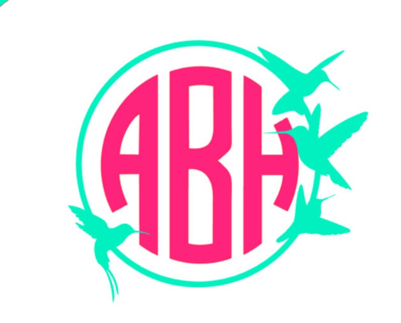 Hummingbird Monogram Vinyl Car Decal Personalized 3 Letter - Etsy
