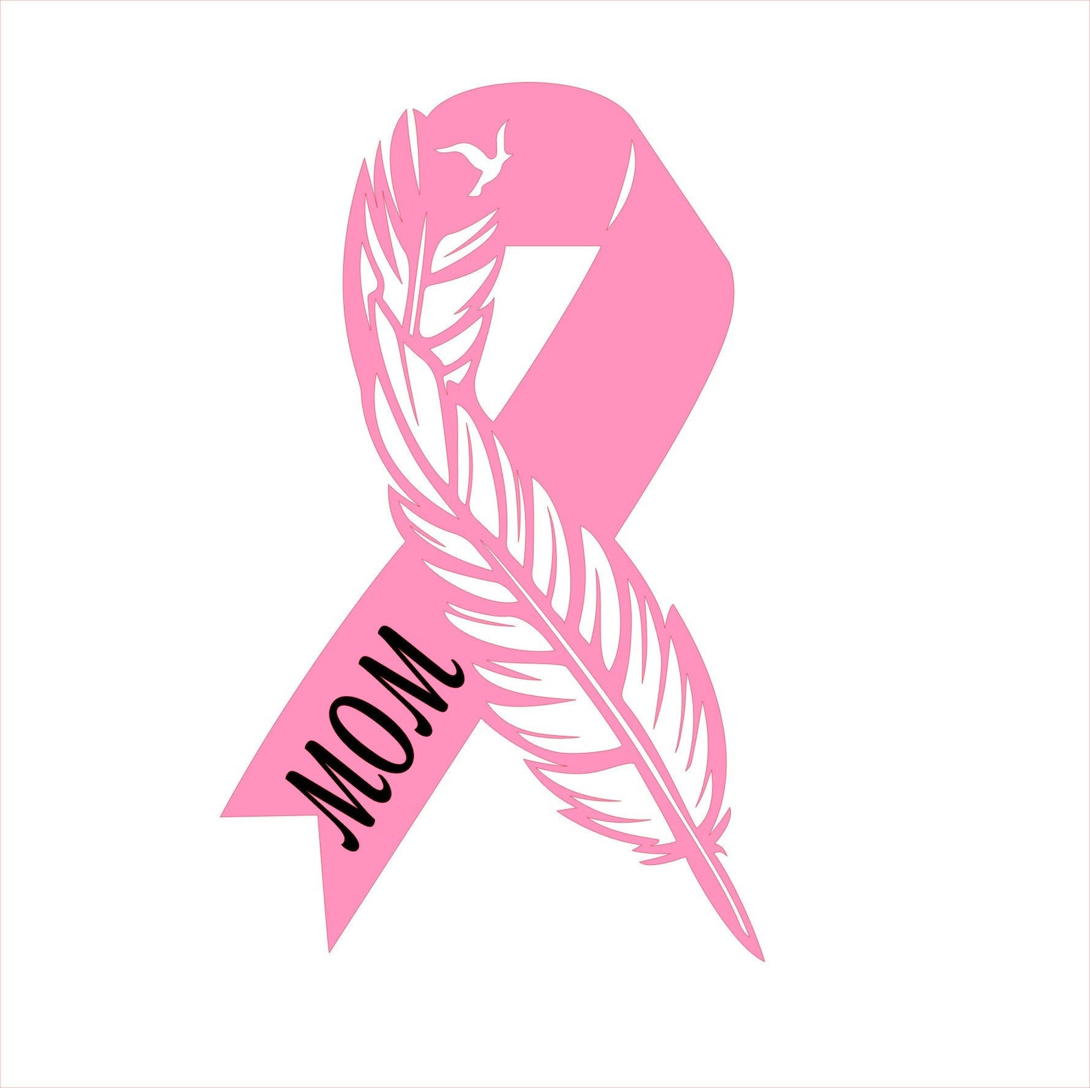 Feather Cancer Ribbon Vinyl Awareness Decal Custom Cancer - Etsy