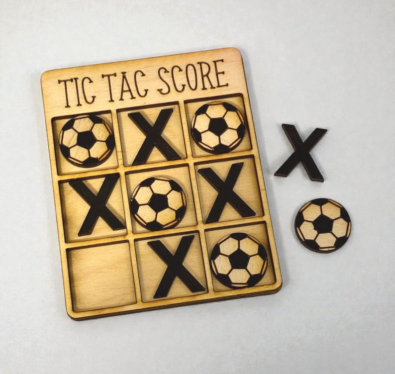 Personalized Wooden Basketball Sports Tic Tac Toe Game - Football ...