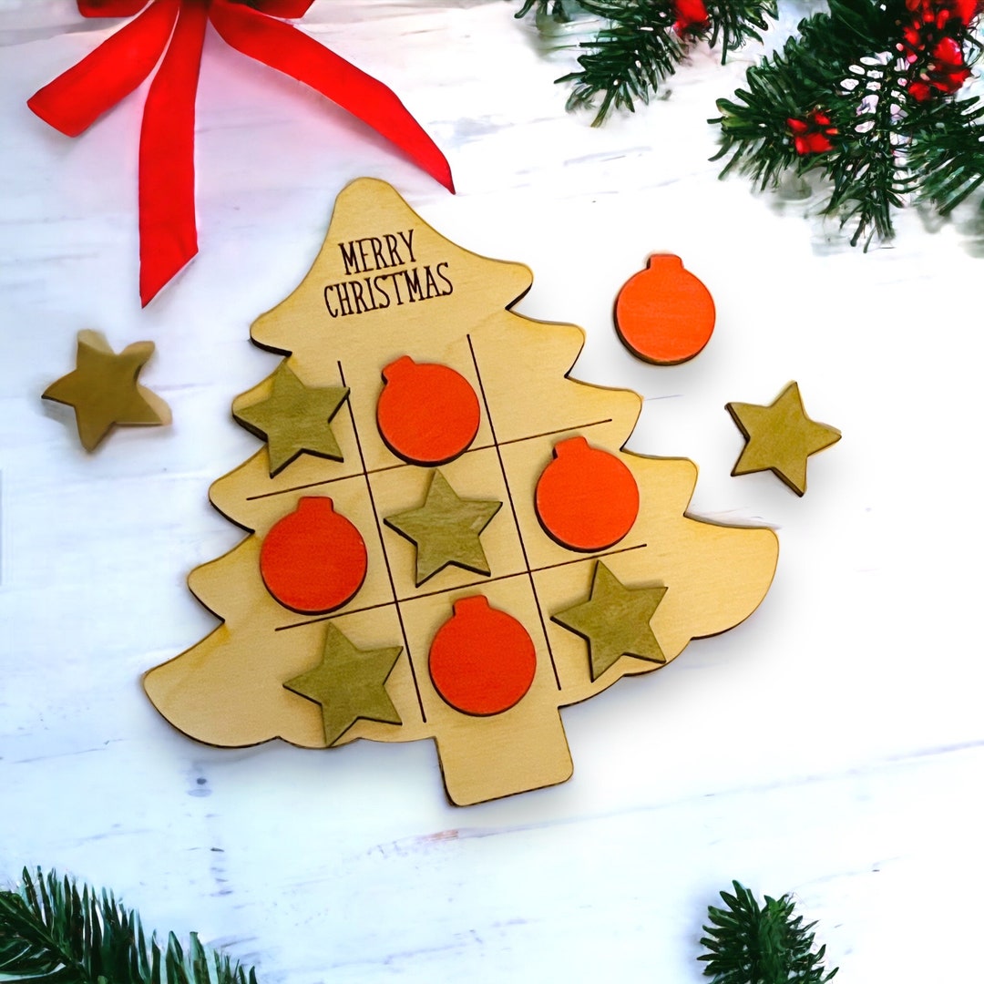 Personalized Class Set of Tic Tac Toe Christmas Tree Gift Game Cards - Etsy