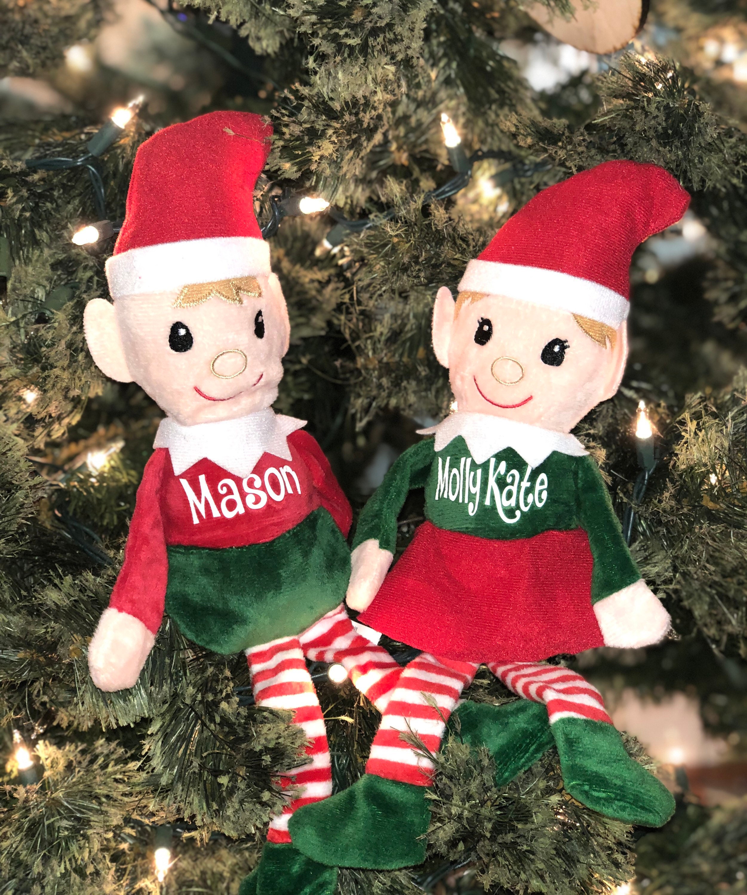 Custom Christmas Elf Plush Toy With Name or Monogram Stuffed - Etsy