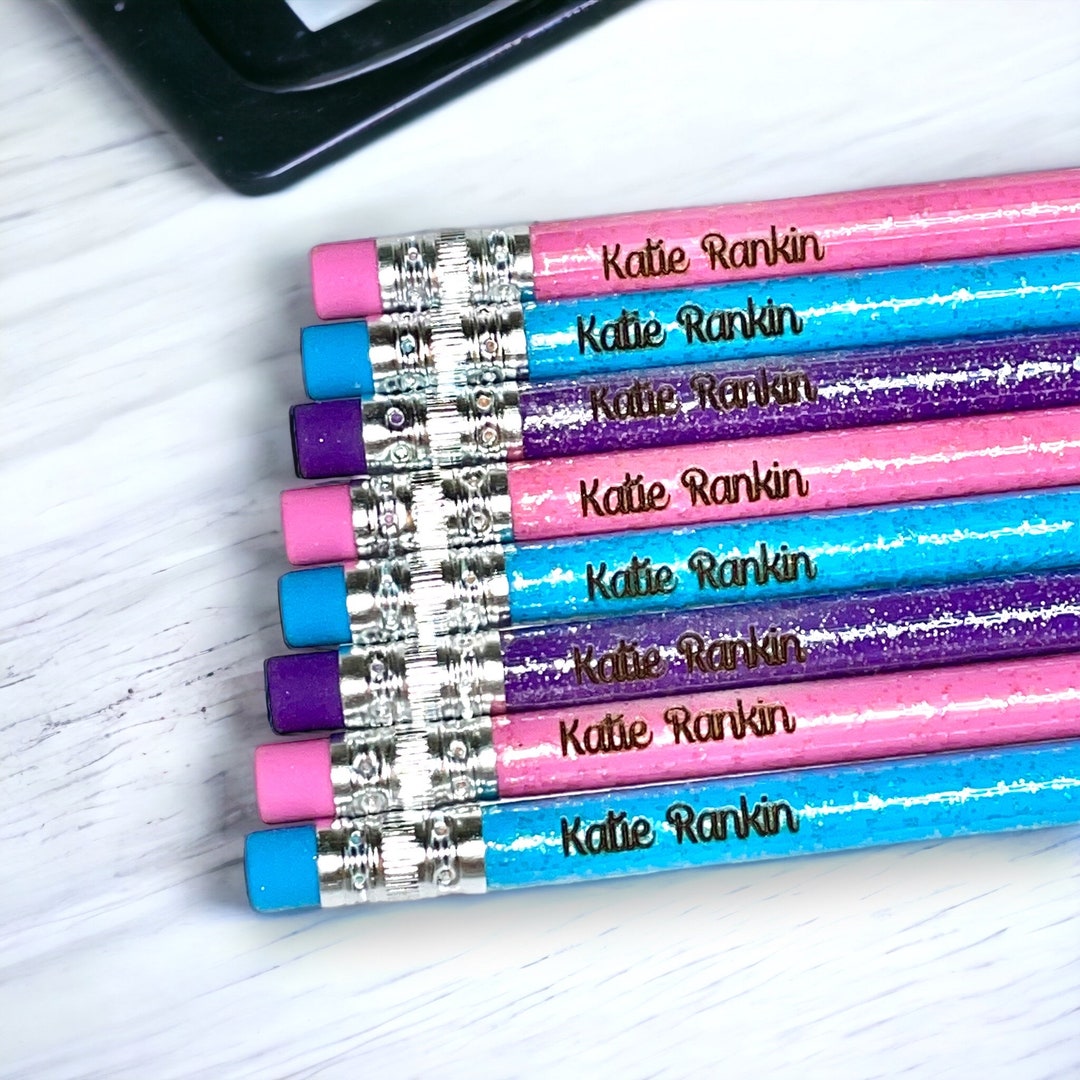 Custom Engraved Pencils for Back to School Set of 8 Personalized Pastel ...