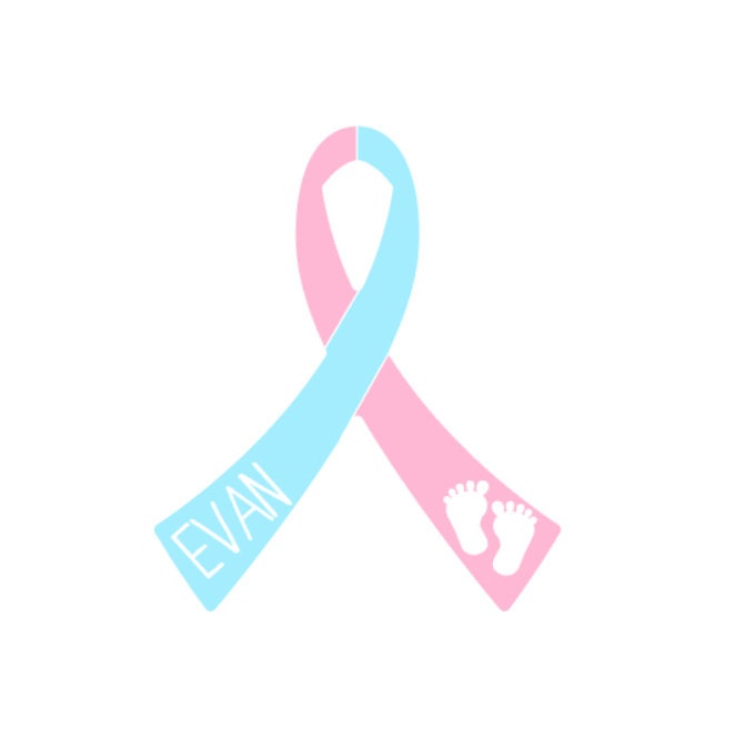 Miscarriage and Infant Loss Awareness Ribbon Decal; Personalized Vinyl ...