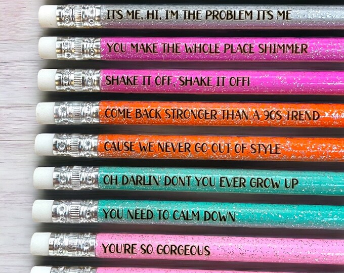 Taylors Engraved Pencils, Custom Pencils, Eras Merch, Pastel Pencils ...