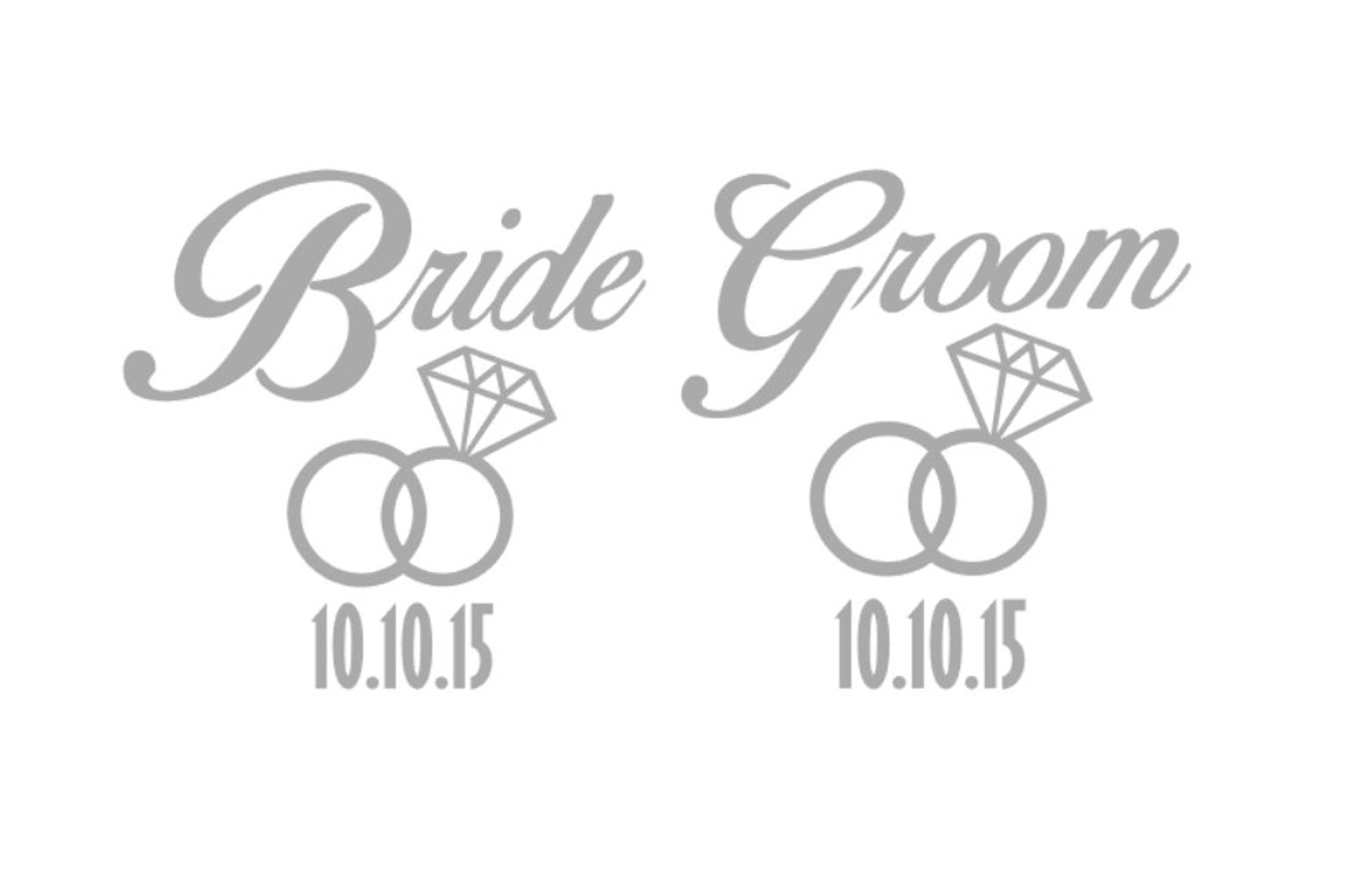 Bride and Groom Wedding Ring Decal Wedding Party Vinyl - Etsy