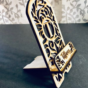 Custom Laser Engraved Monogrammed Wooden Cell Phone Stand With Name and ...