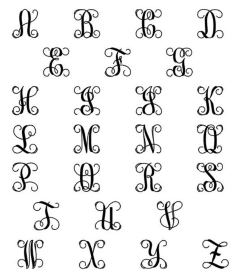 3 Inch Fancy Script Monogram Letter Decal Cursive Letter - Etsy
