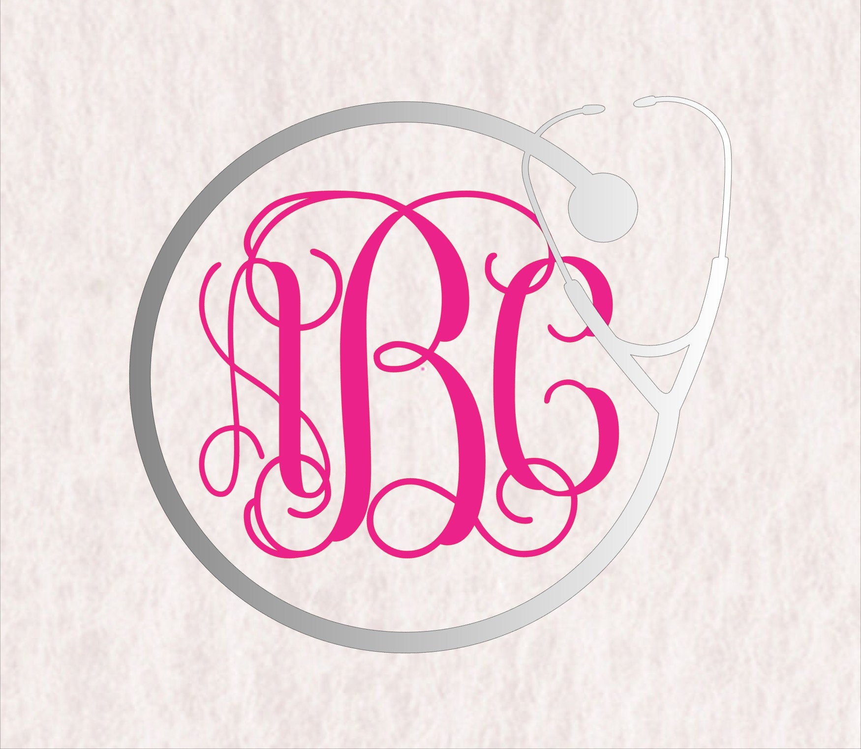Stethoscope Decal Round Medical Monogram Vinyl Decal - Etsy