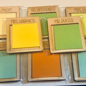Custom World’s Best Teacher Sticky Note Pad Holder Desk Tray - Teacher ...