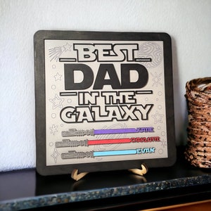 Custom Best Dad in the Galaxy Fathers Day Gift Sign With Stars and ...