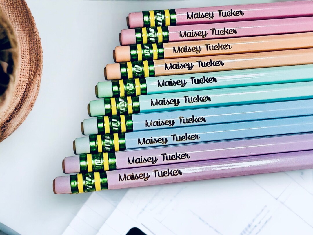 Custom Engraved Pastel Pencils: Personalized Back to School Set - Etsy