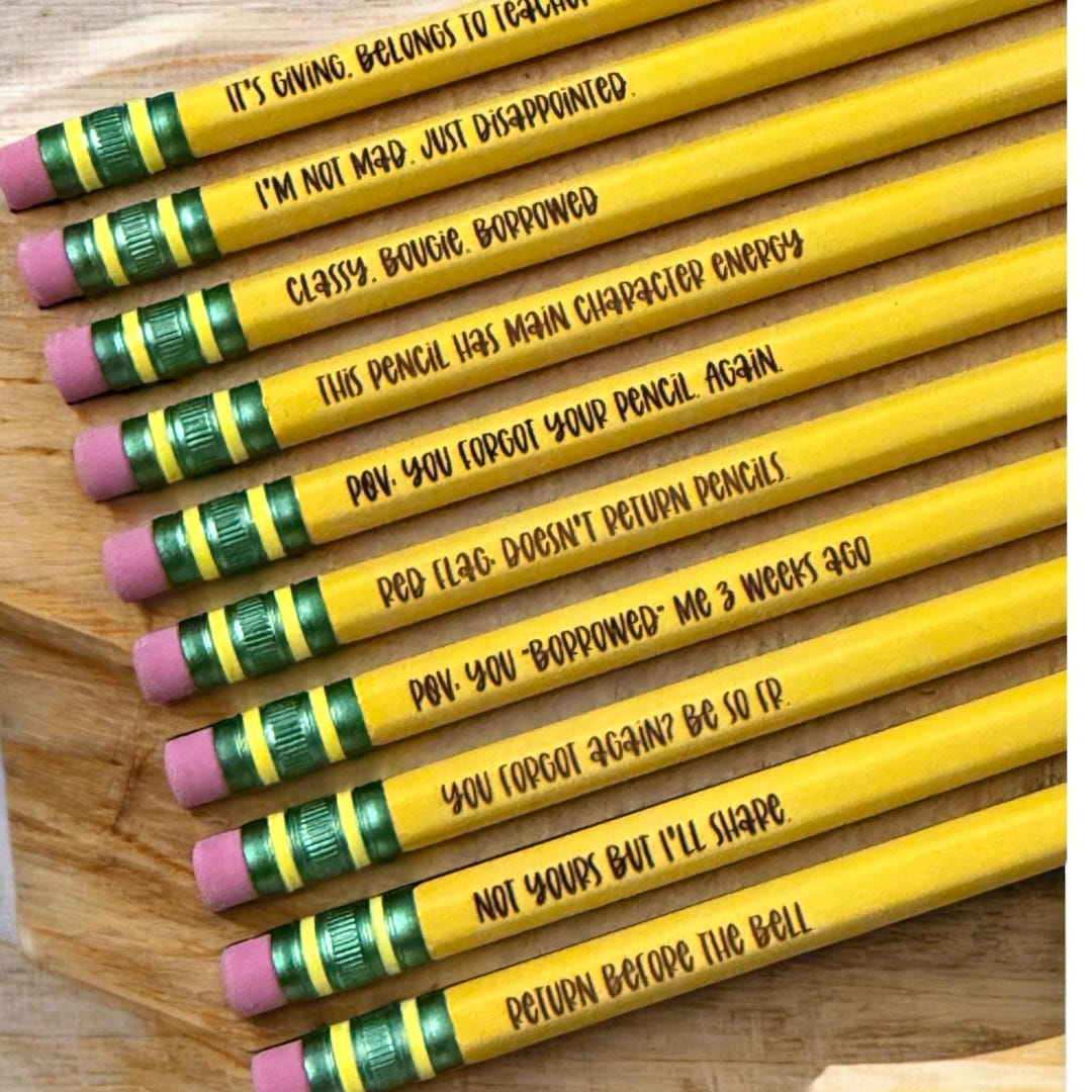 Engraved Pencils for Teachers: Gen Z Slang, Back to School - Set of 10 ...