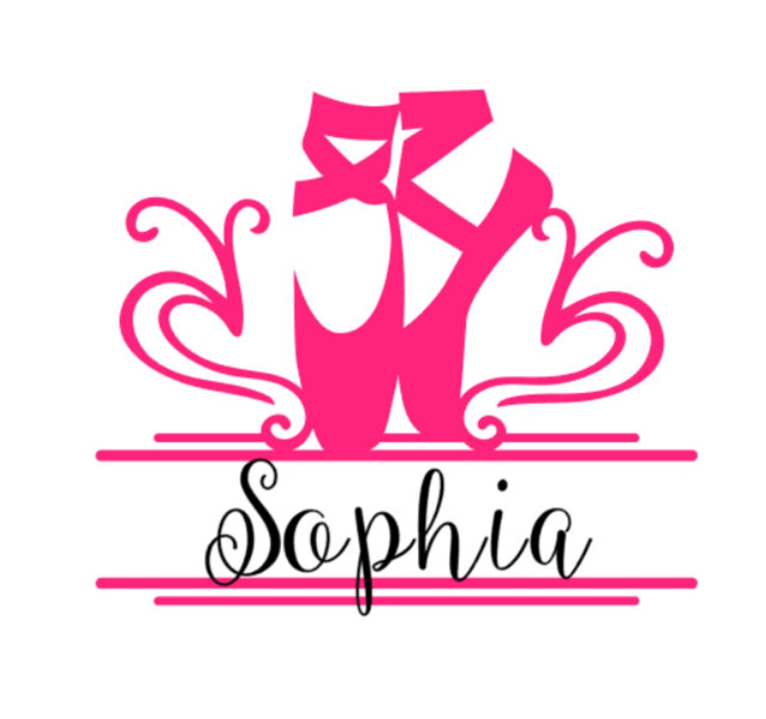 Ballet Slipper Name Vinyl Decal Dance Monogram Car Decal - Etsy