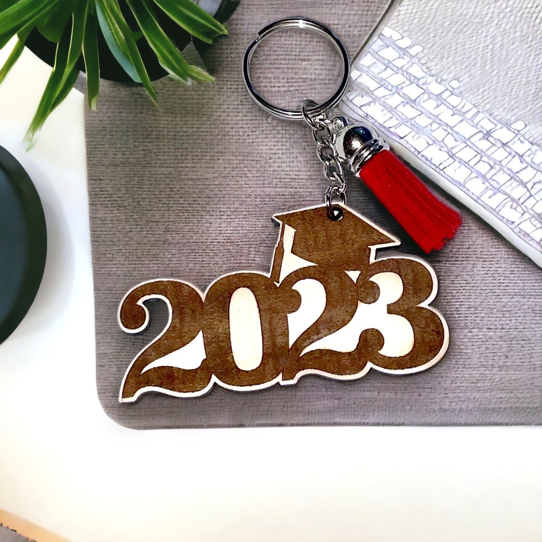 Wooden Graduation Year Keychain With Tassel for High School Seniors ...