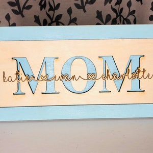 Custom Engraved Mom Sign With Childrens Names - Personalized Mother's ...