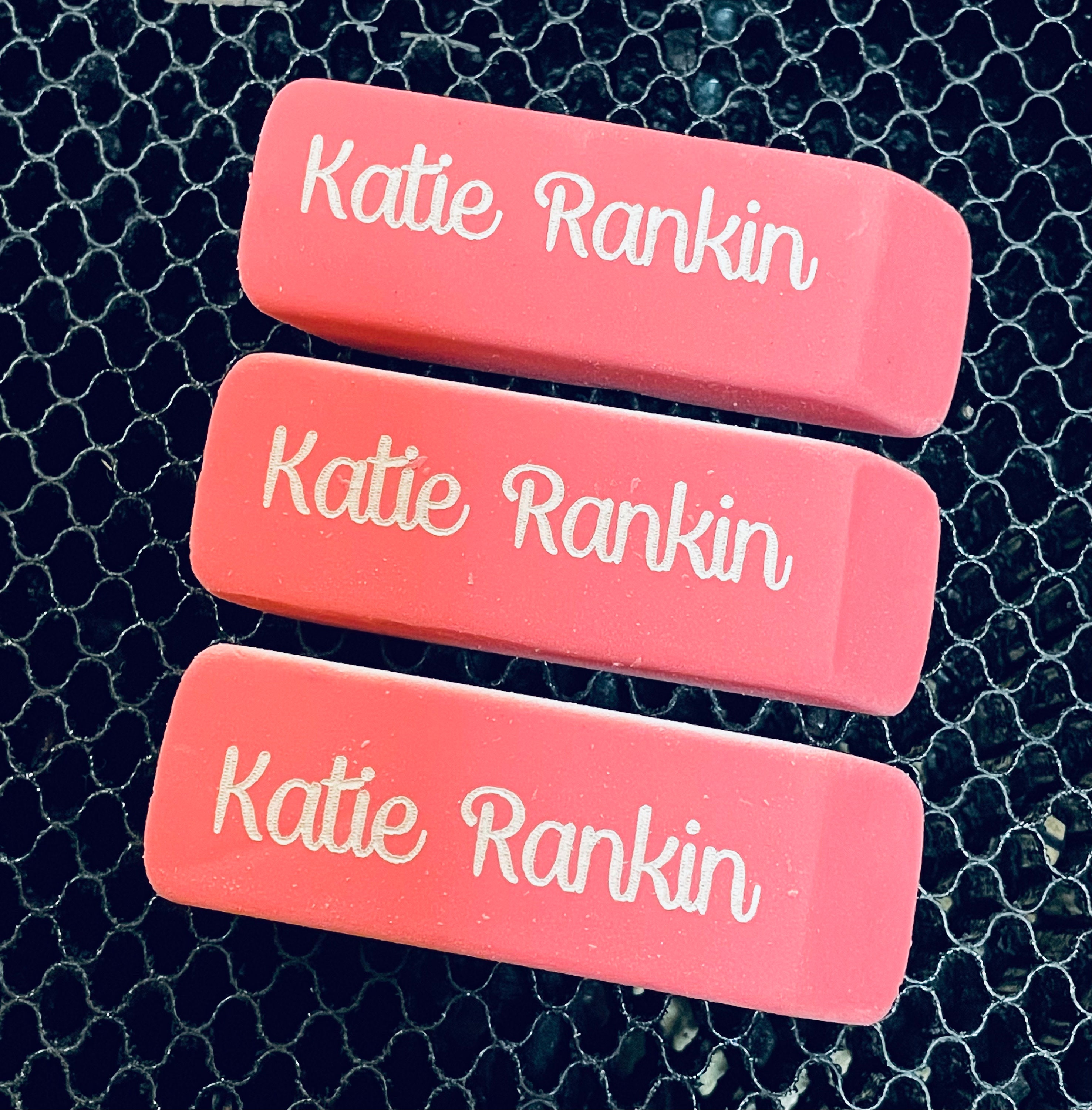 Personalized Pink or White Erasers - Multipack of 3/4/6/8 Erasers ...
