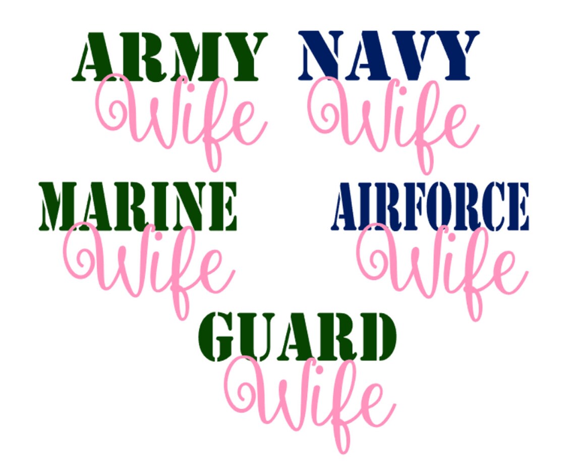 Military Wife Vinyl Car Decal / Sticker Army Wife Marine - Etsy