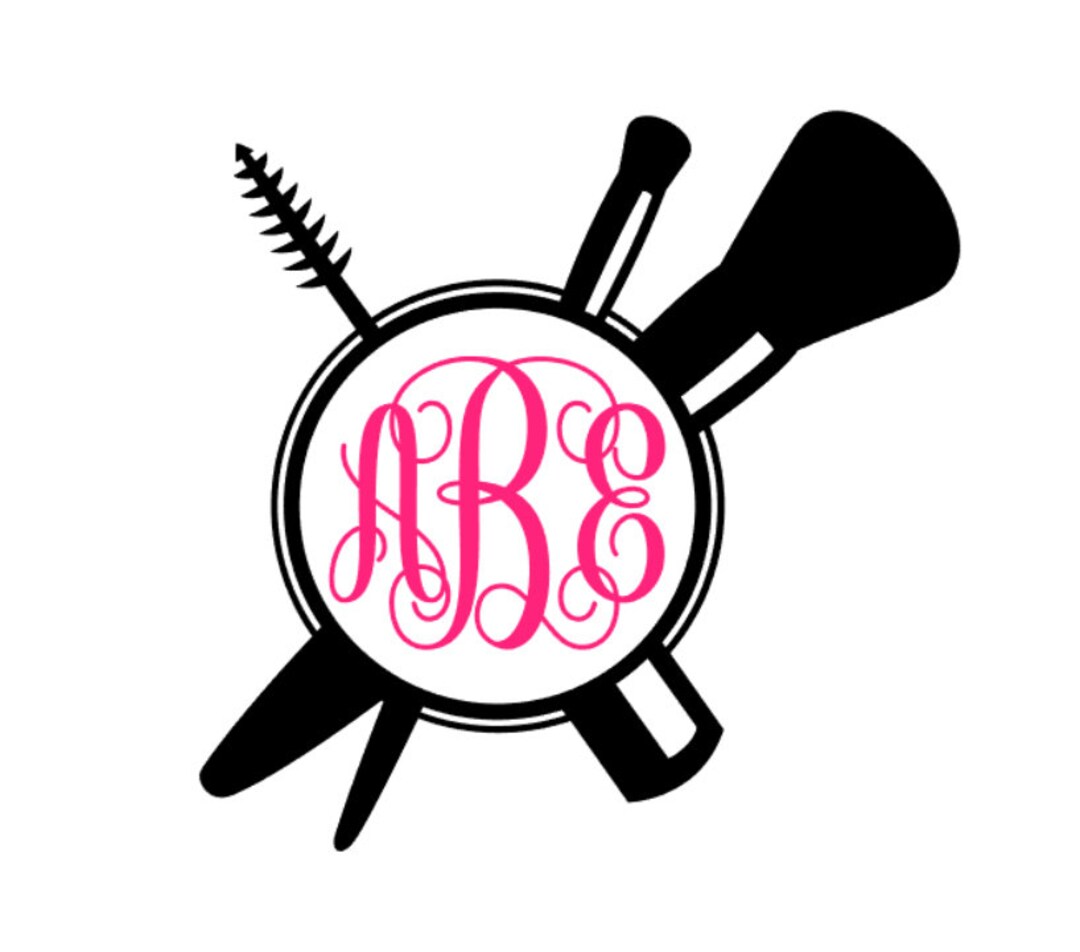 Make up Brush Monogram Vinyl Decal, Custom Make-up Artist Car Decal ...