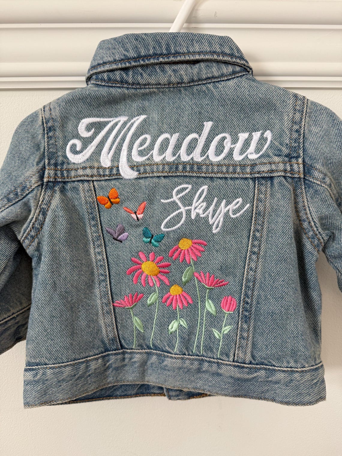 Custom Embroidered Denim Jacket: Wildflower Baby Toddler Gift - Etsy