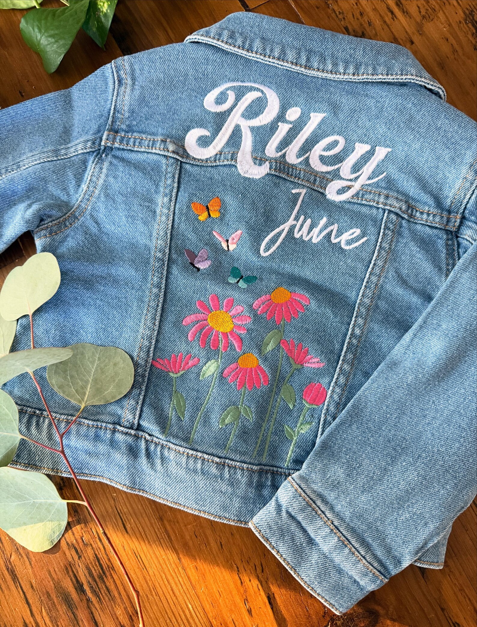 Custom Embroidered Denim Jacket: Wildflower Baby Toddler Gift - Etsy