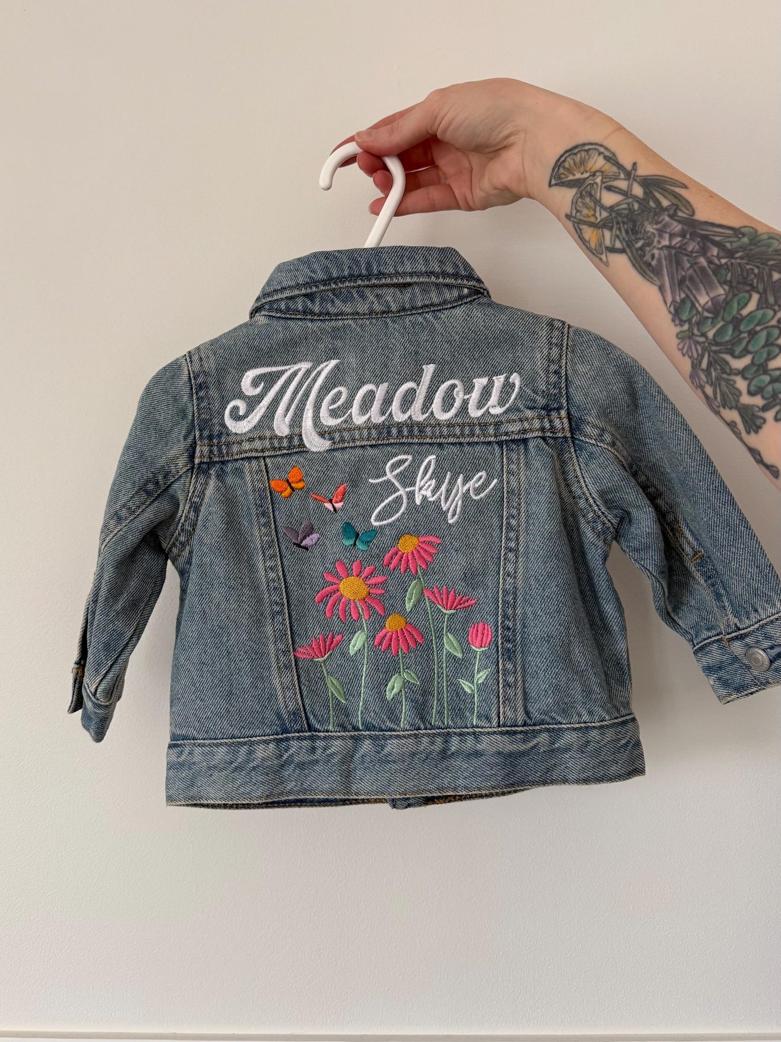 Custom Embroidered Denim Jacket: Wildflower Baby Toddler Gift - Etsy