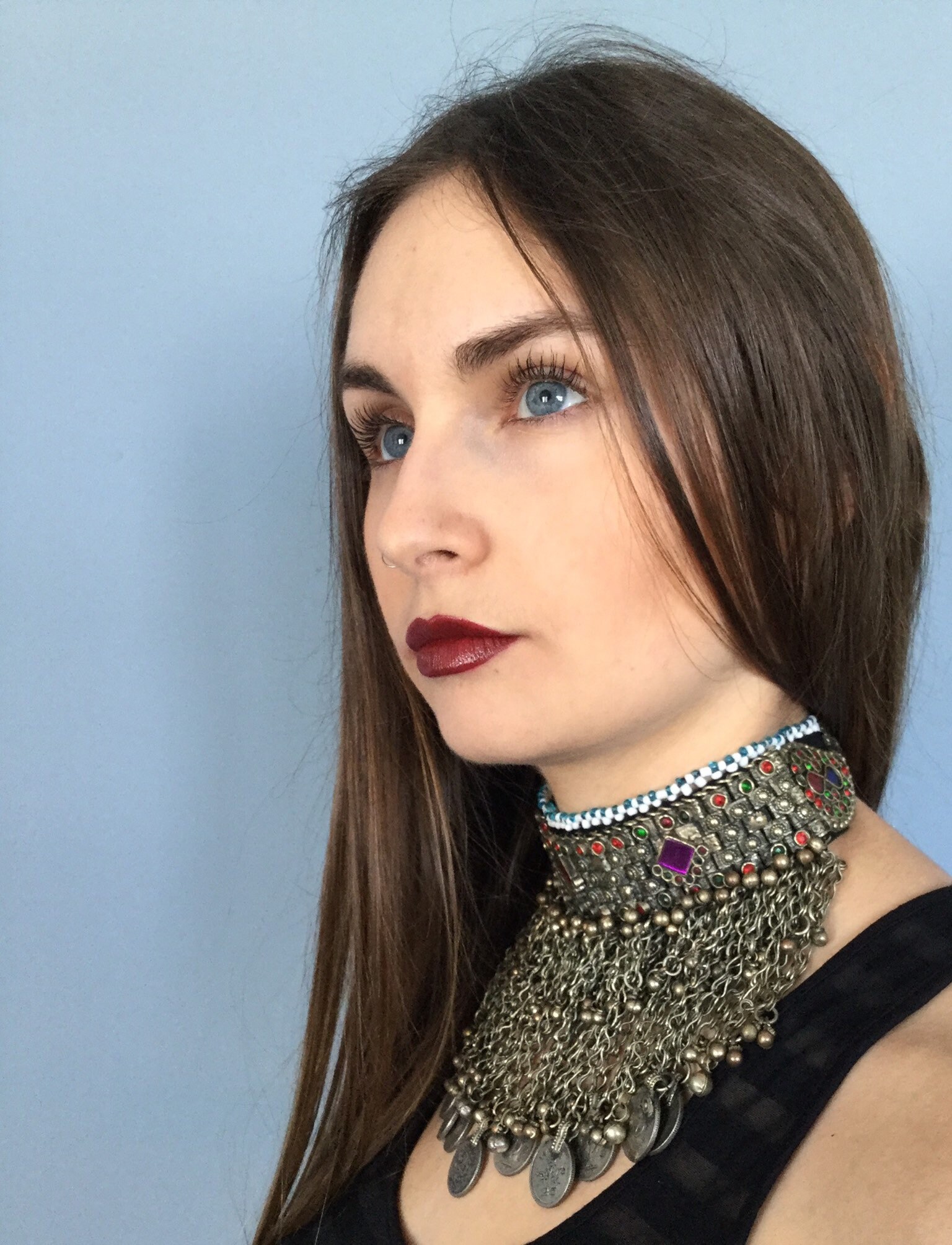 Boho necklace, kuchi, necklace, tribal fusion, Cleopatra, boho choker ...