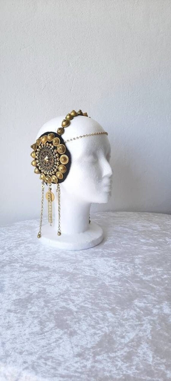 Tribal Fusion Headdress Kuchi Headpiece Gold Tribal - Etsy