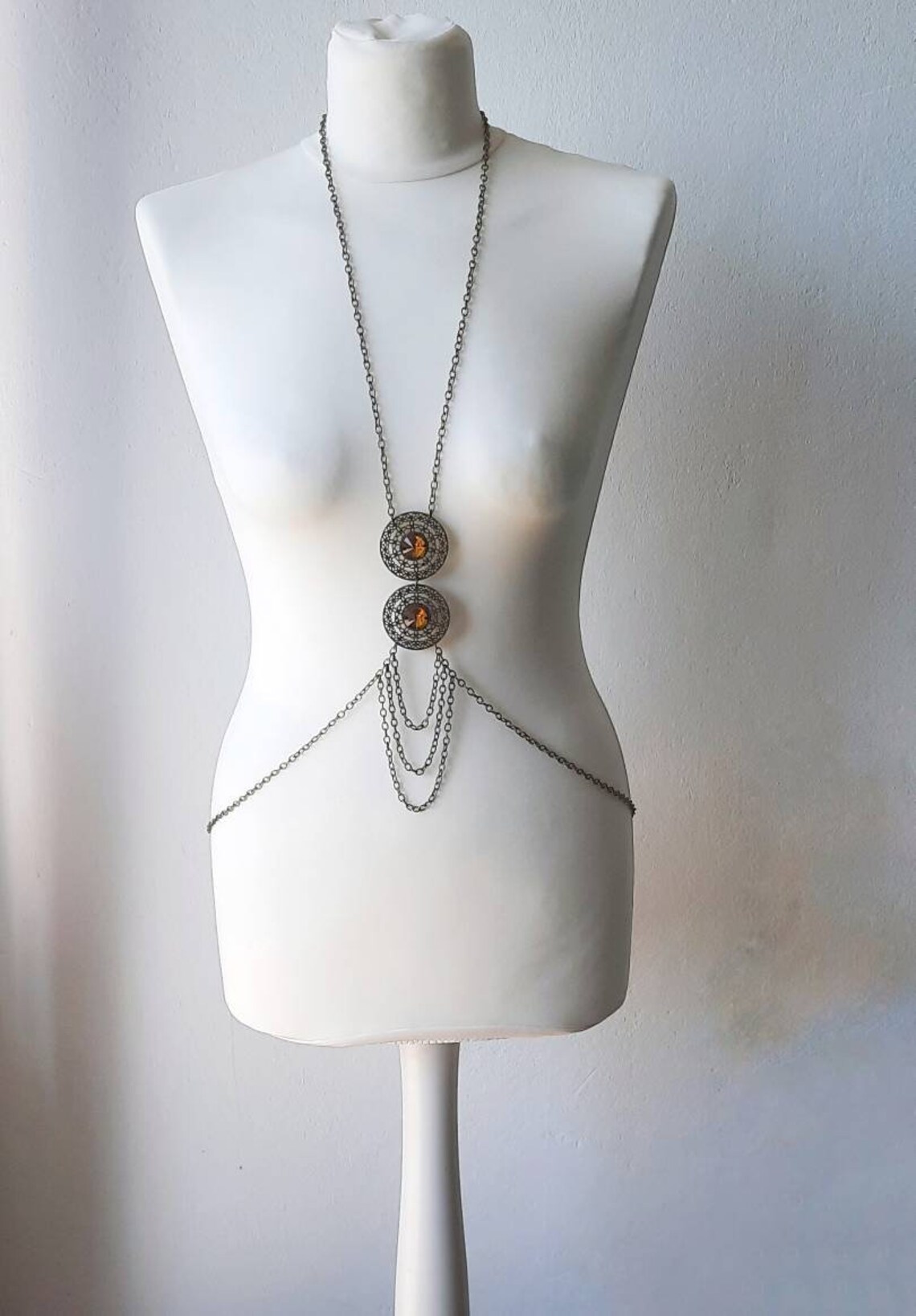 Bodychain Body Chain Body Necklace Body Jewelry Boho - Etsy