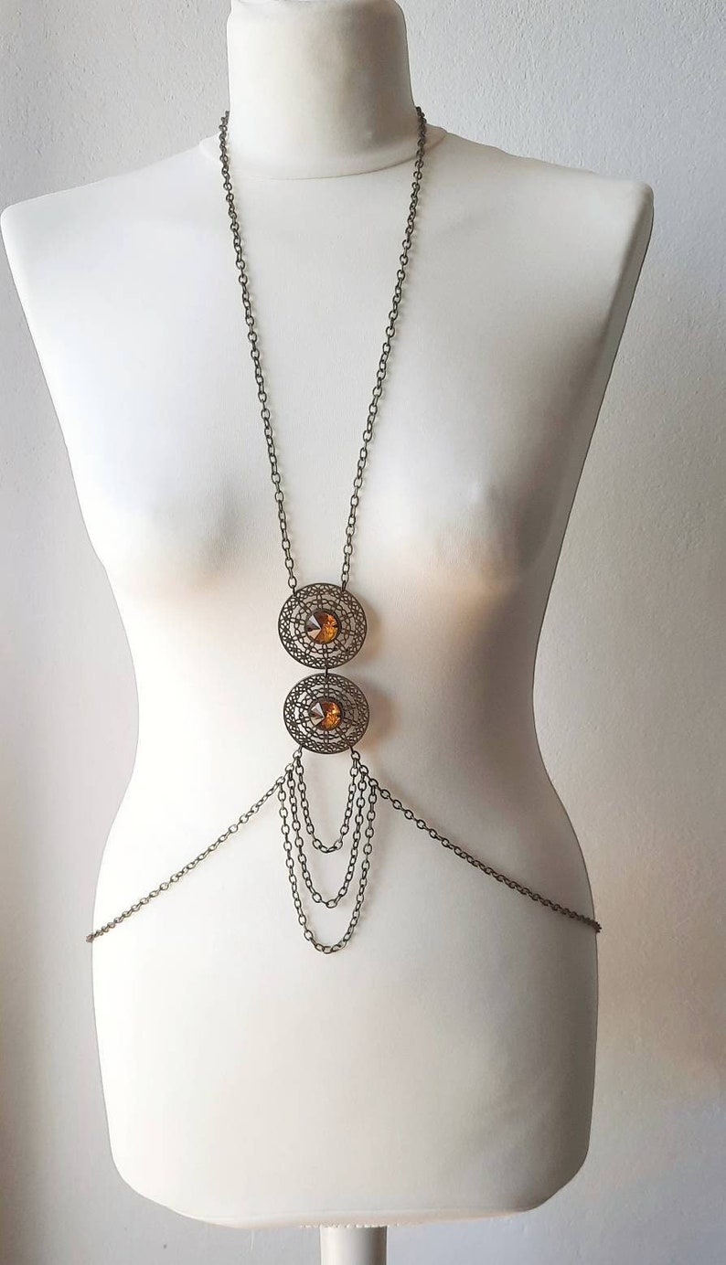 Bodychain Body Chain Body Necklace Body Jewelry Boho - Etsy