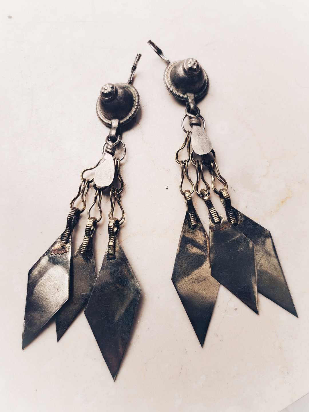 Kuchi Earrings, Long Earrings, Silver Earrings, Ethnic Earrings, Tribal ...