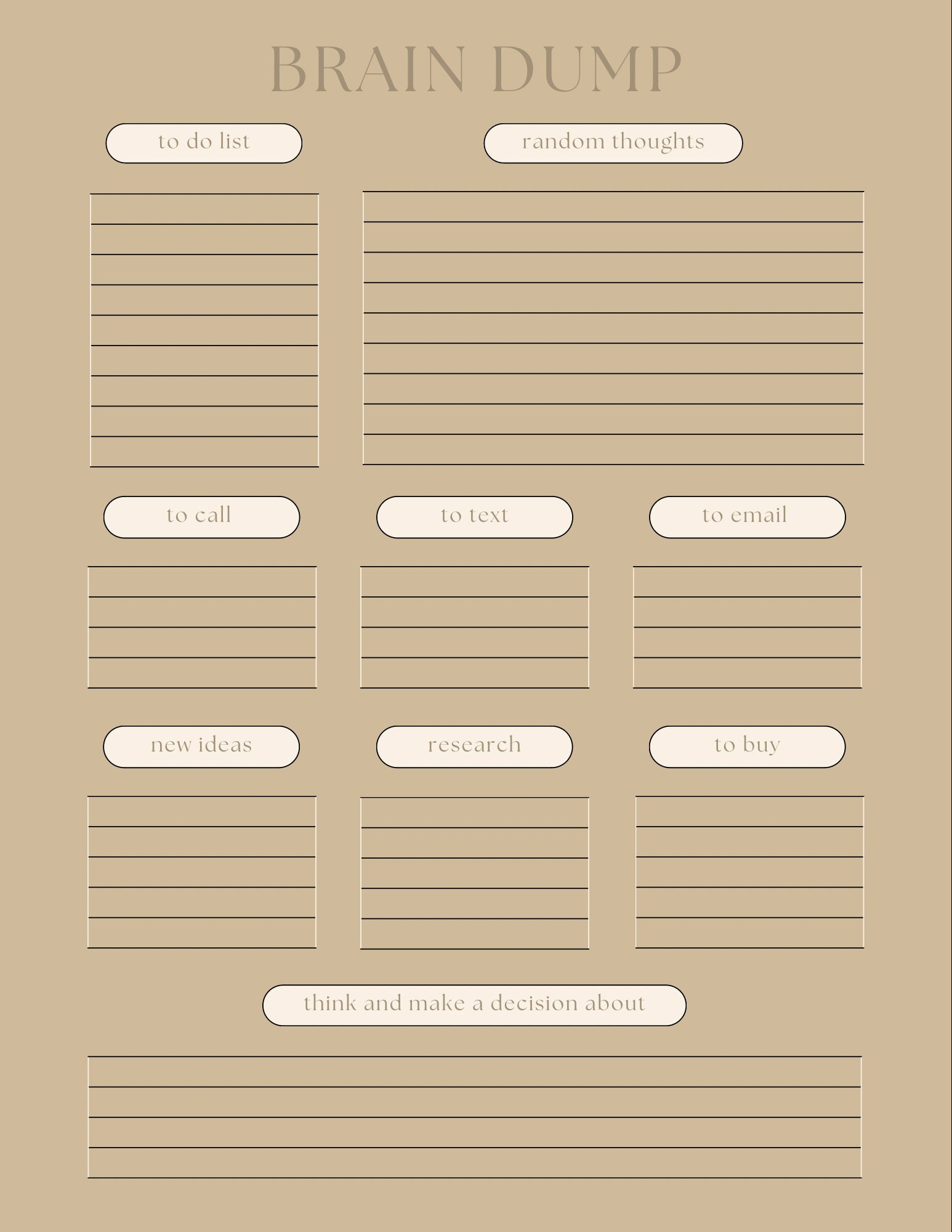 Daily Brain Dump Journal Page - Etsy