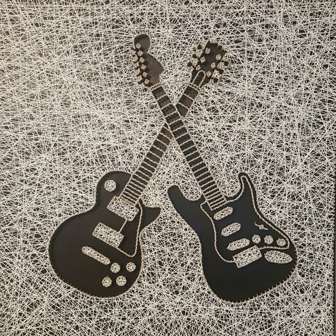 Dual Guitar String Art 24x24 - Etsy.de