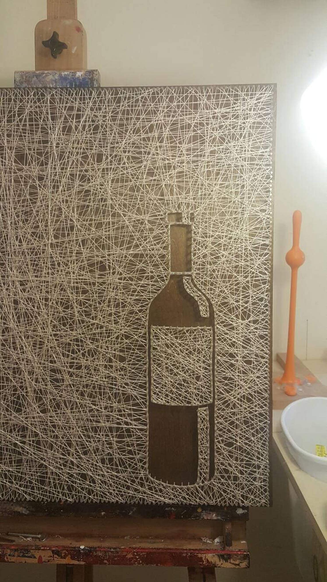 Wine Bottle String Art 16x16 - Etsy