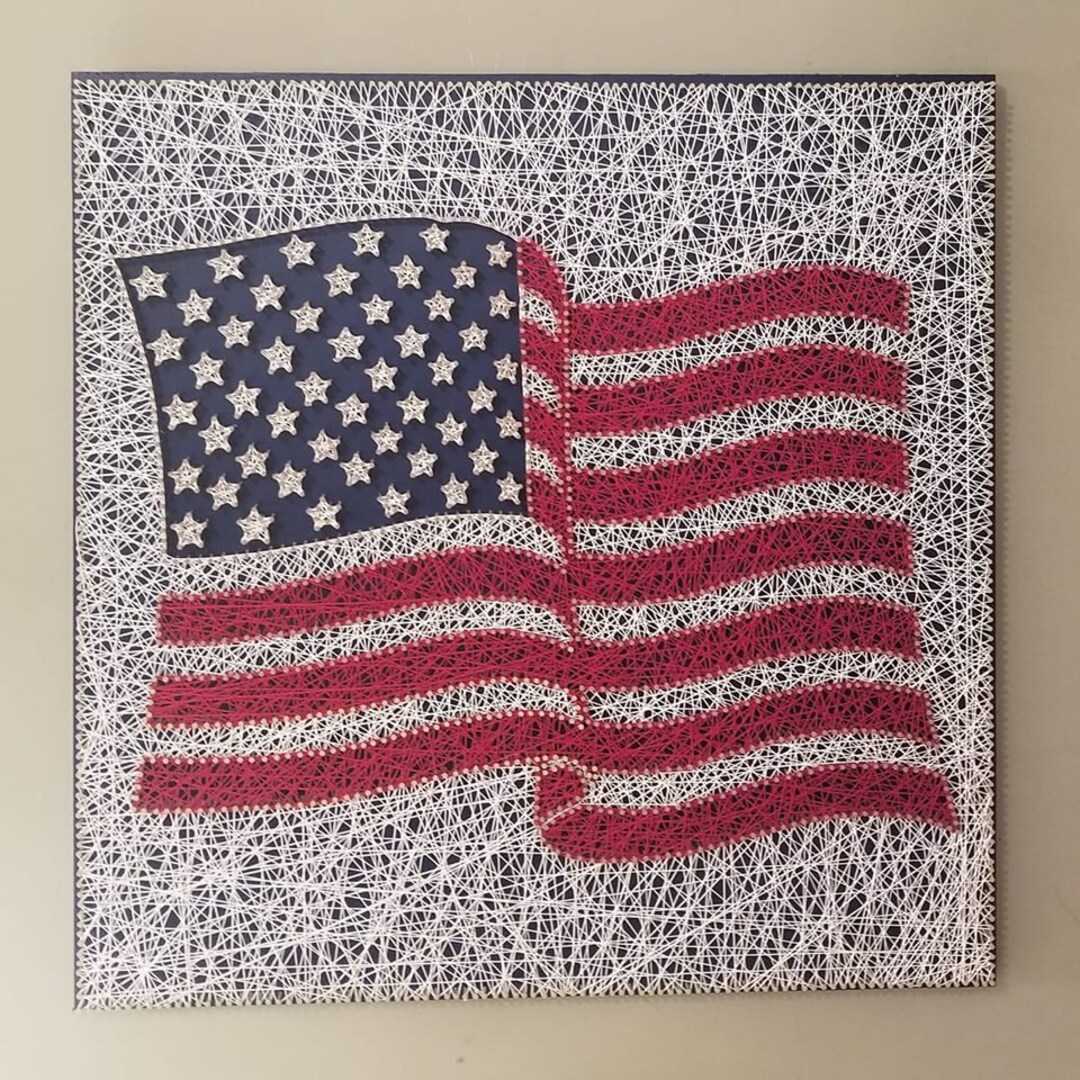 American Flag String Art 24"x24" - Etsy