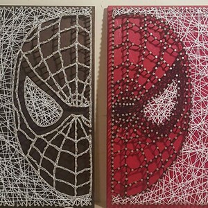 Spiderman String Art Half Image 16"x16" - Etsy