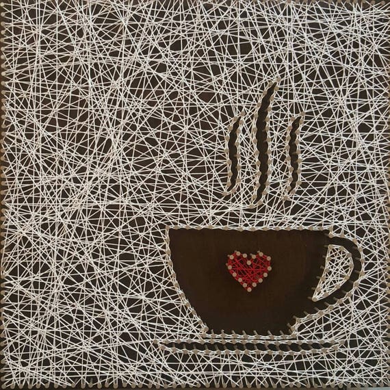 Coffee or Tea String Art 16x16 | Etsy